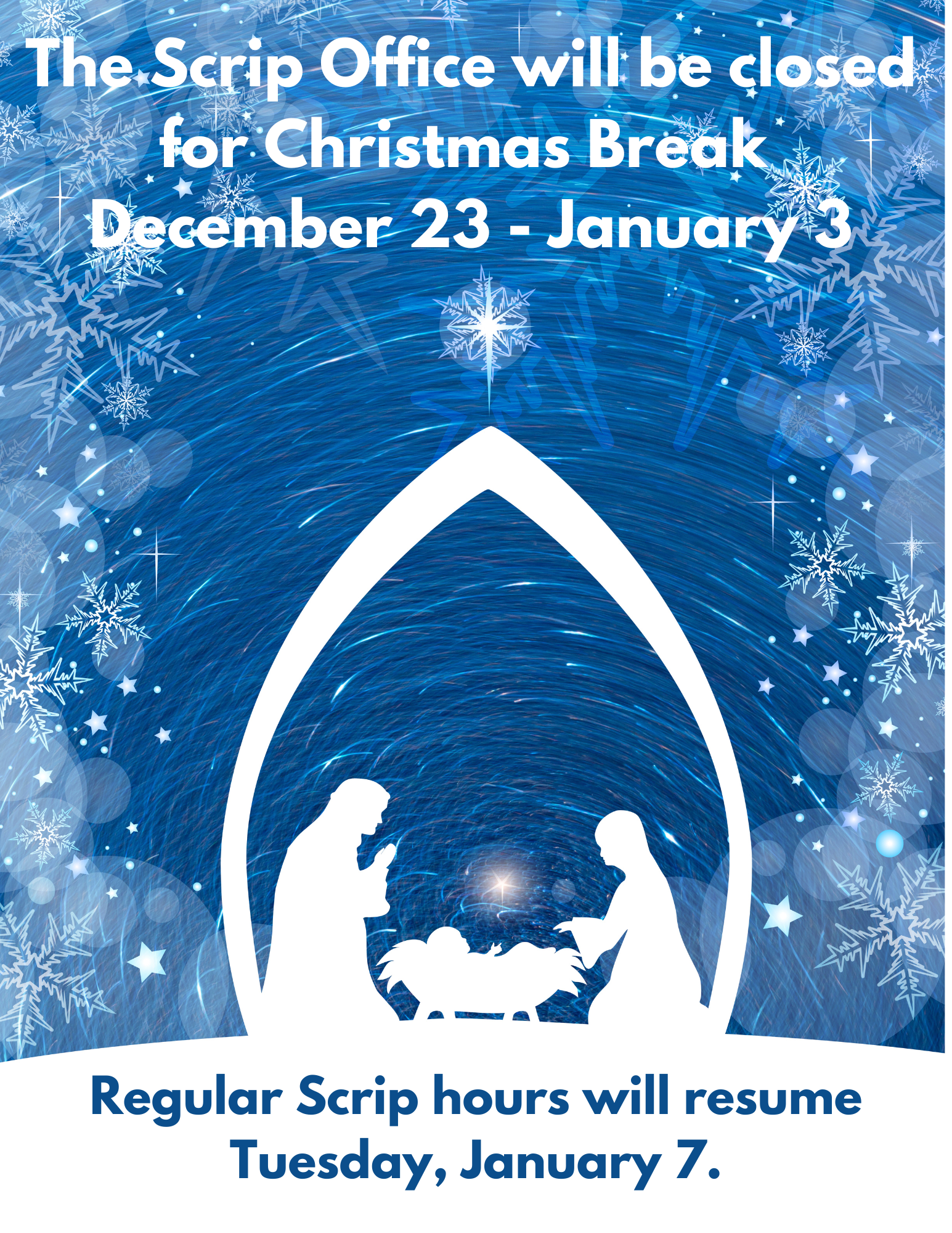 Scrip Christmas Break 2025 | St. Mary's Springs Academy